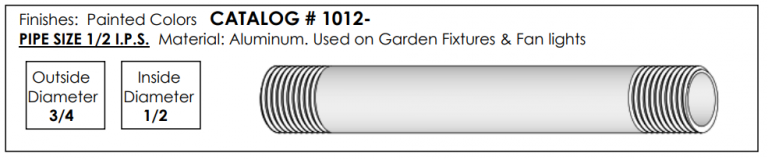 1012 – ½” IPS Aluminum Pipe - Primelite Manufacturing