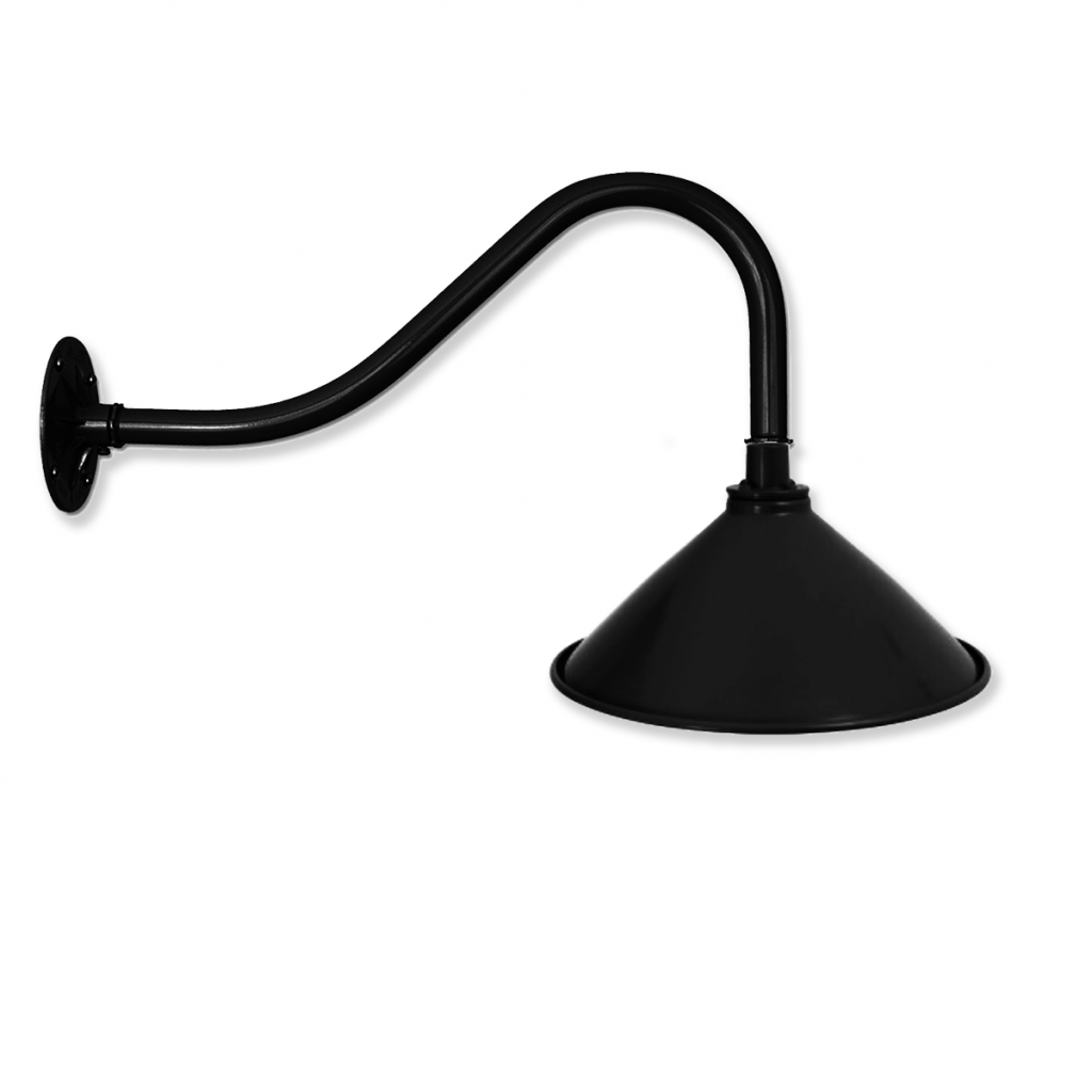 14″ Cone Shade on Small Gooseneck Arm - Primelite Manufacturing