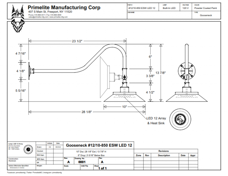 LED Gooseneck Sign Light - Primelite Manufacturing
