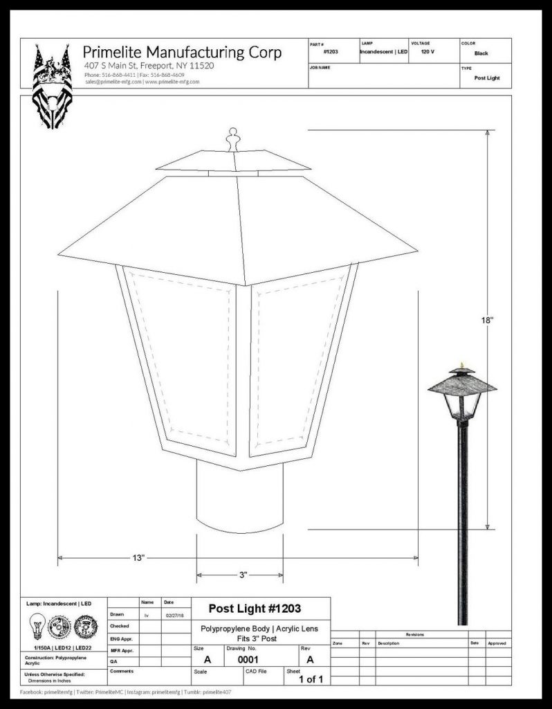 Polypropylene Lantern Post Light - Primelite Manufacturing