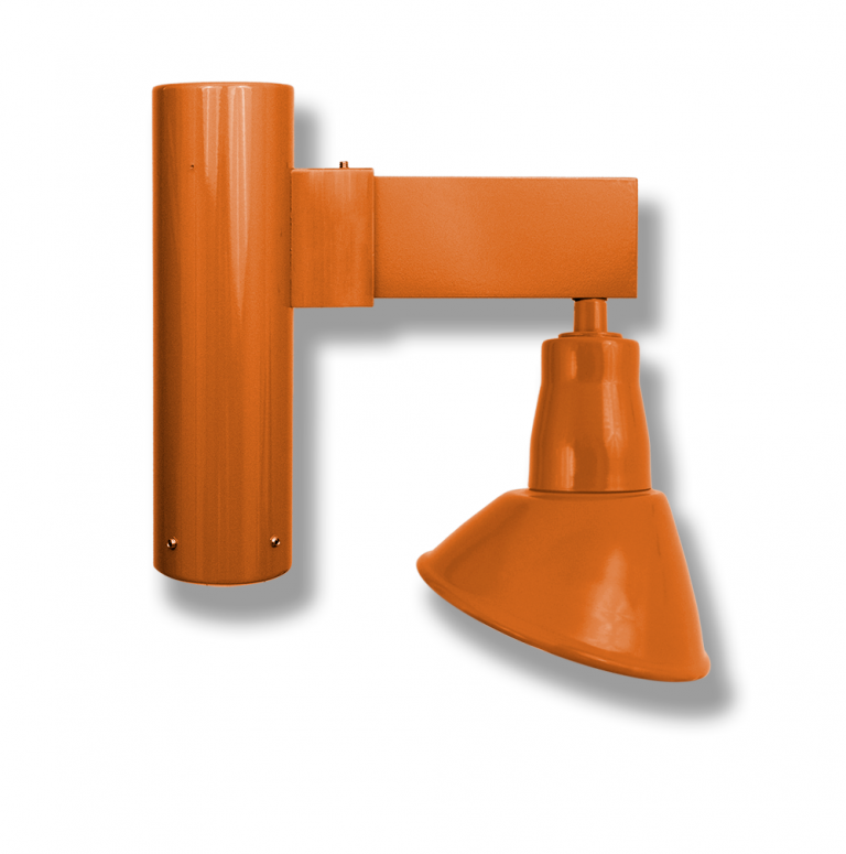 Angled Shade on Straight Arm Post Mount - Primelite Manufacturing