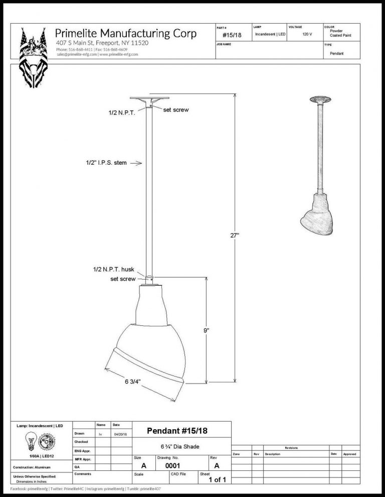 Small Angled Sign Reflector Pendant - Primelite Manufacturing