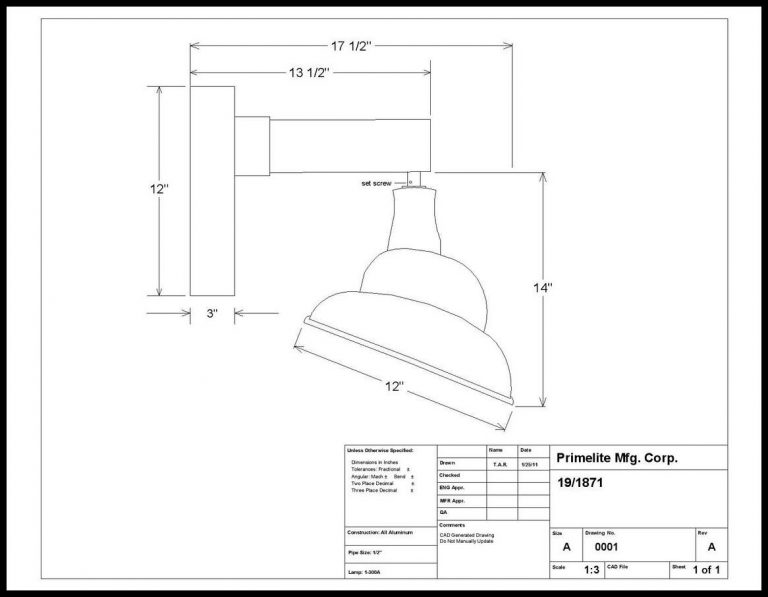 Emblem Shade on Straight Arm Post Mount - Primelite Manufacturing