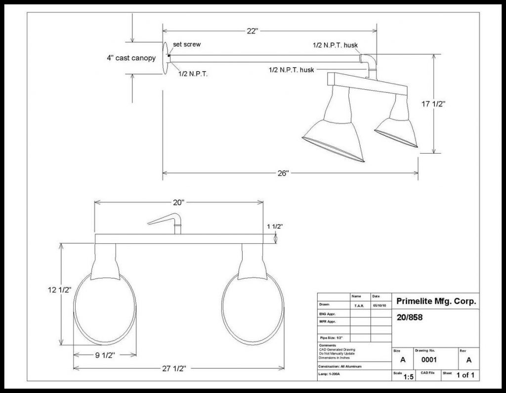 Angled Shades on Double Light Straight Arm - Primelite Manufacturing