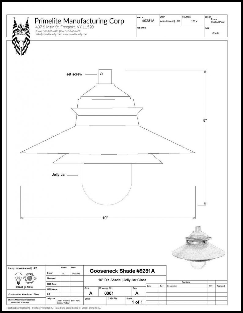 Pagoda Jelly Jar Shade - Primelite Manufacturing