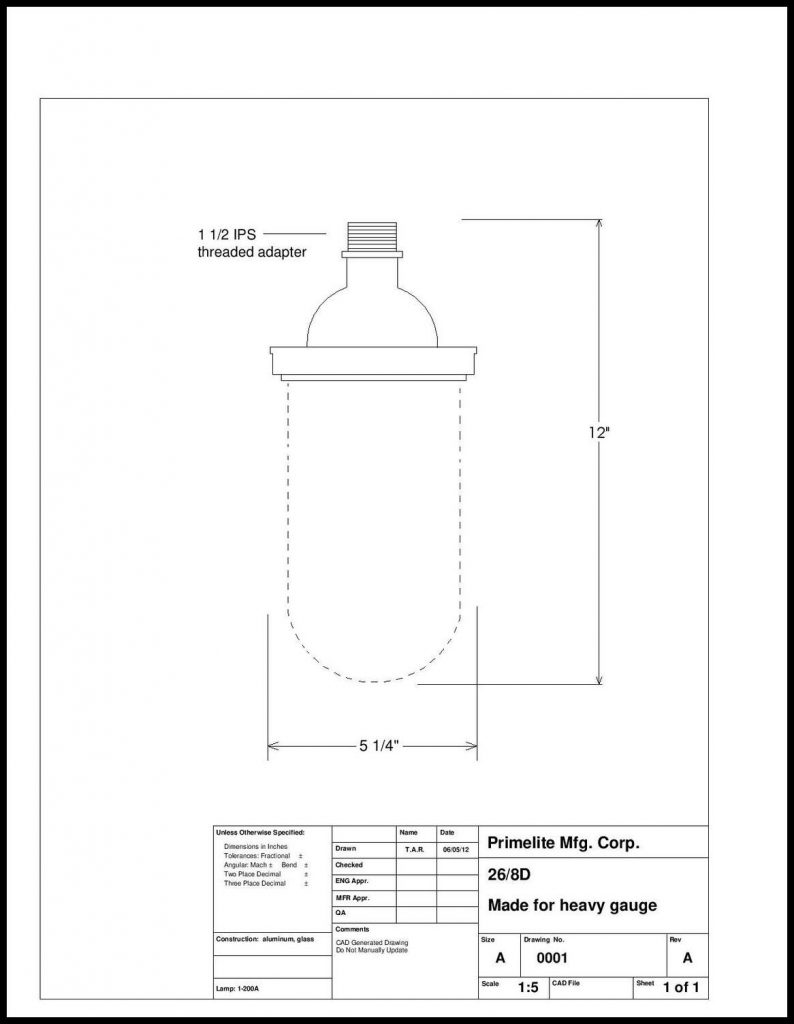 Jelly Jar Shade Head for Heavy-Gauge Arm - Primelite Manufacturing