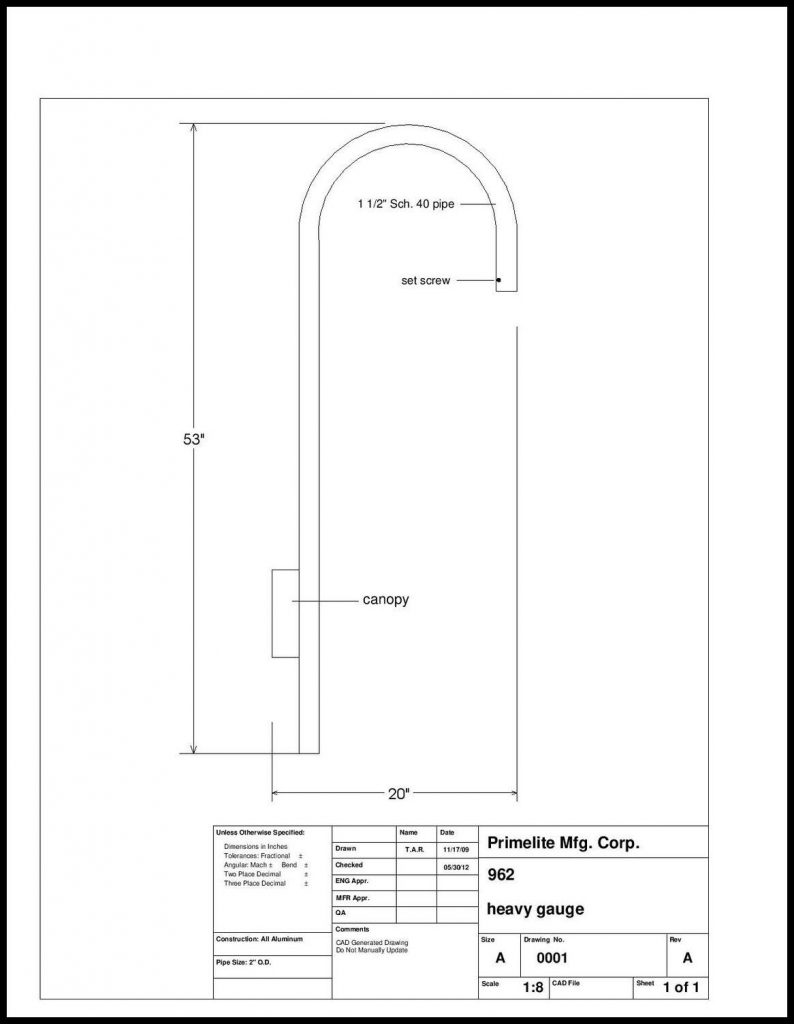 Heavy Gauge “J” Arm - Primelite Manufacturing