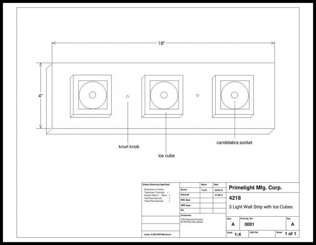 Ice Cube Strip Wall Bracket - Primelite Manufacturing