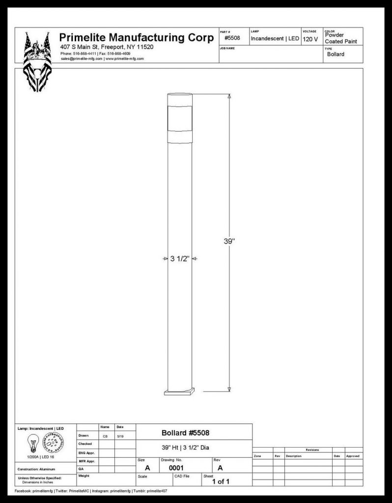 Mini Bollard - Primelite Manufacturing