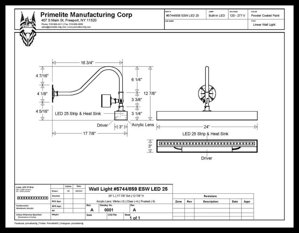 2′ LED Linear Sign Light on Double Light Gooseneck Arm - Primelite ...