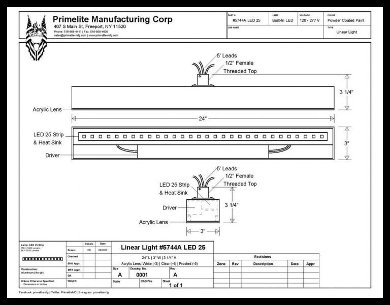 2′ LED Linear Sign Light on Straight Arm with Swivel - Primelite ...