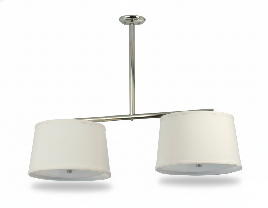 Double Cream Cloth Drum on Bar Pendant - Primelite Manufacturing