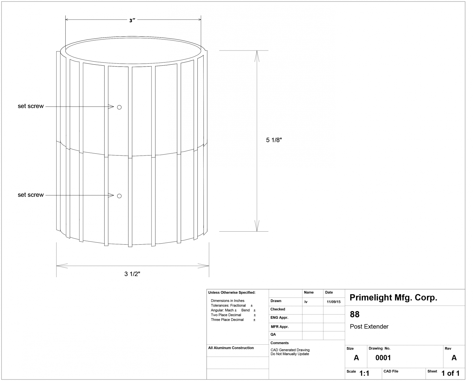 3″ Post Coupler - Primelite Manufacturing