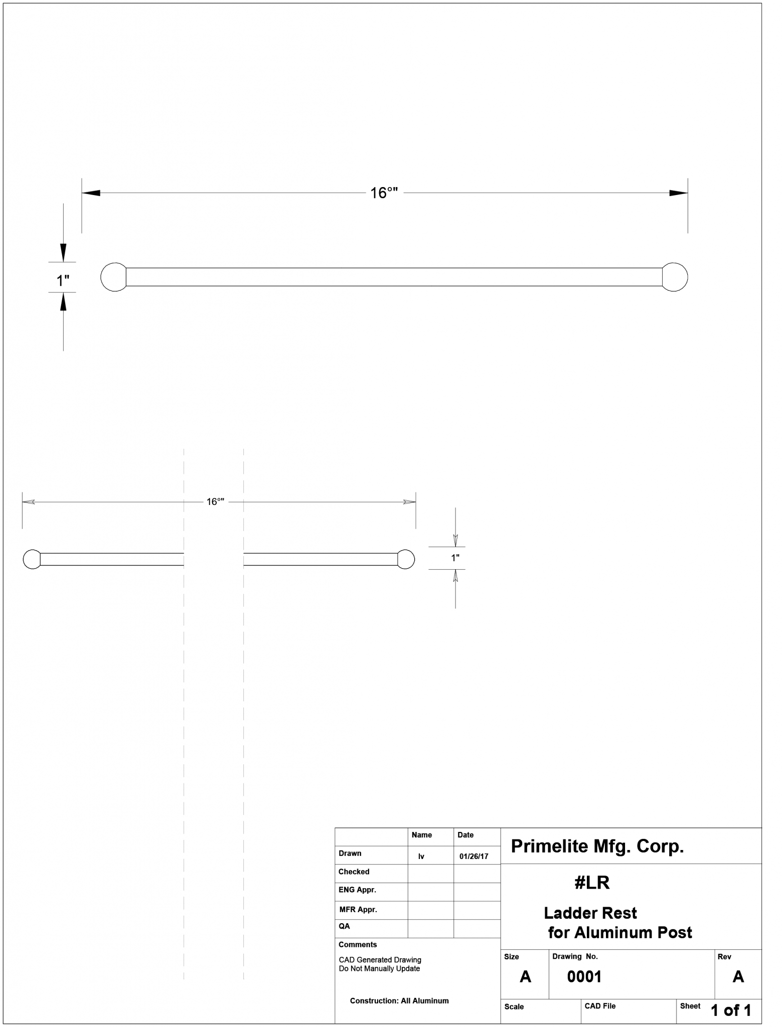 Ladder Rest for 3″ Post - Primelite Manufacturing
