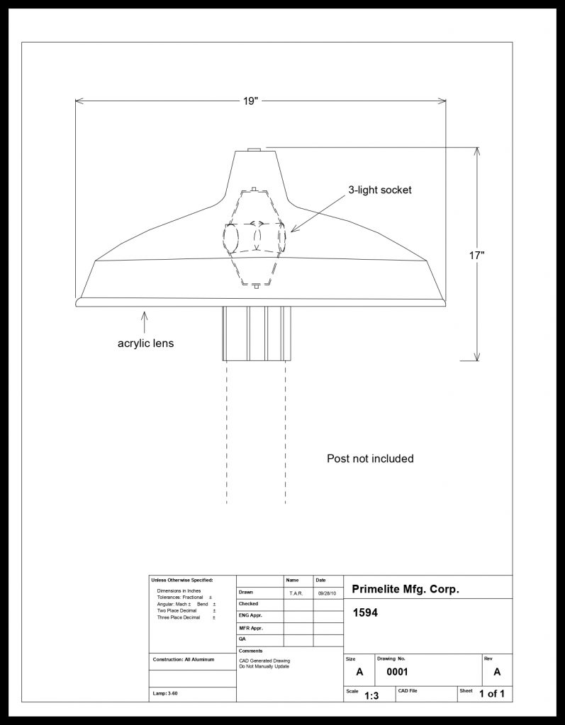 RLM Barn Shade Post Light Dark Sky Friendly - Primelite Manufacturing