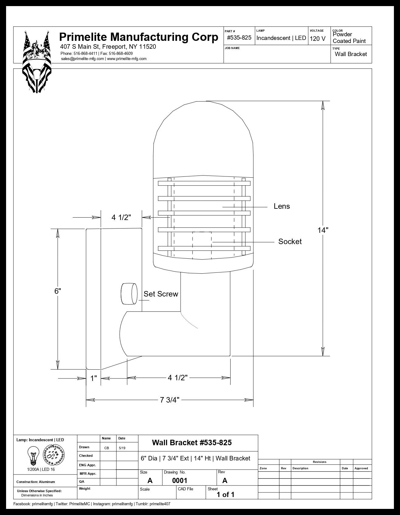 Cylinder Wall Bracket with Flat top - Primelite Manufacturing
