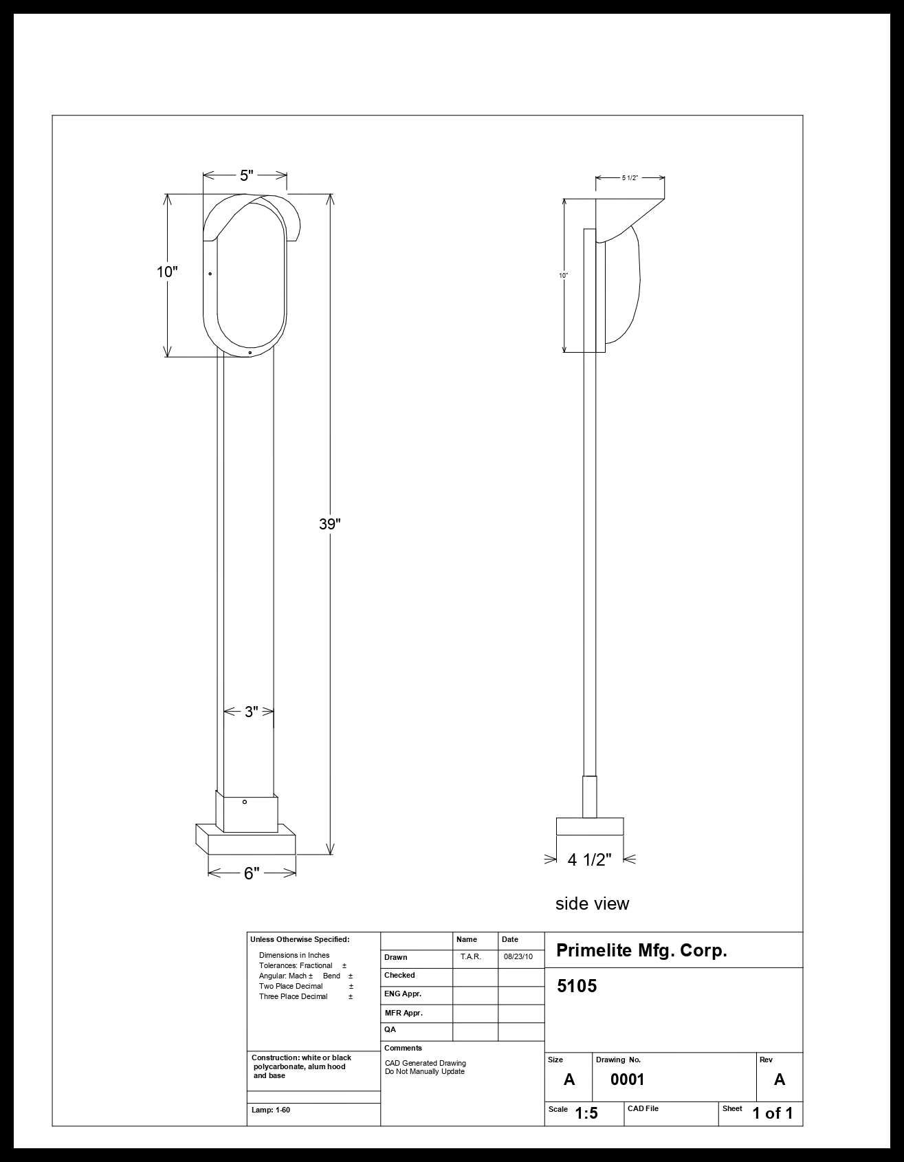 Nautical Bollard with Semi Cut-off lens - Primelite Manufacturing