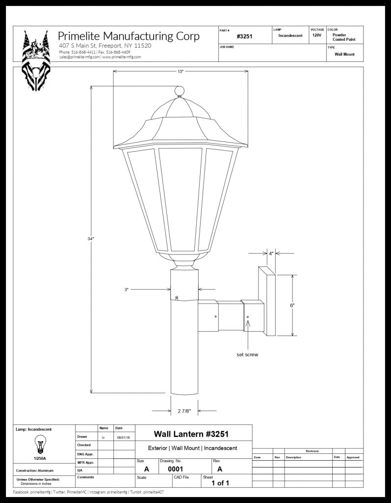 6 Slided Decorative Cast Aluminum Lantern Wall Bracket - Primelite ...